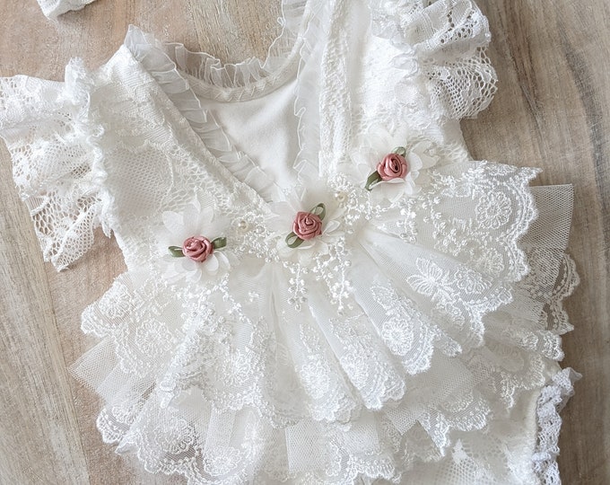 Lace Newborn Romper, Newborn Romper, Newborn Lace Romper Set, Newborn ...