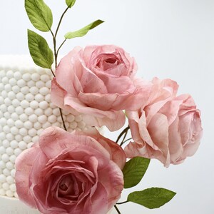CAKE TOPPER, ROSE Wafer Paper , Edible Flowers, Wedding Cake Decor ...