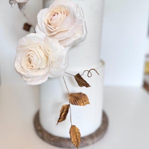 CAKE TOPPER, ROSE Wafer Paper , Edible Flowers, Wedding Cake Decor ...