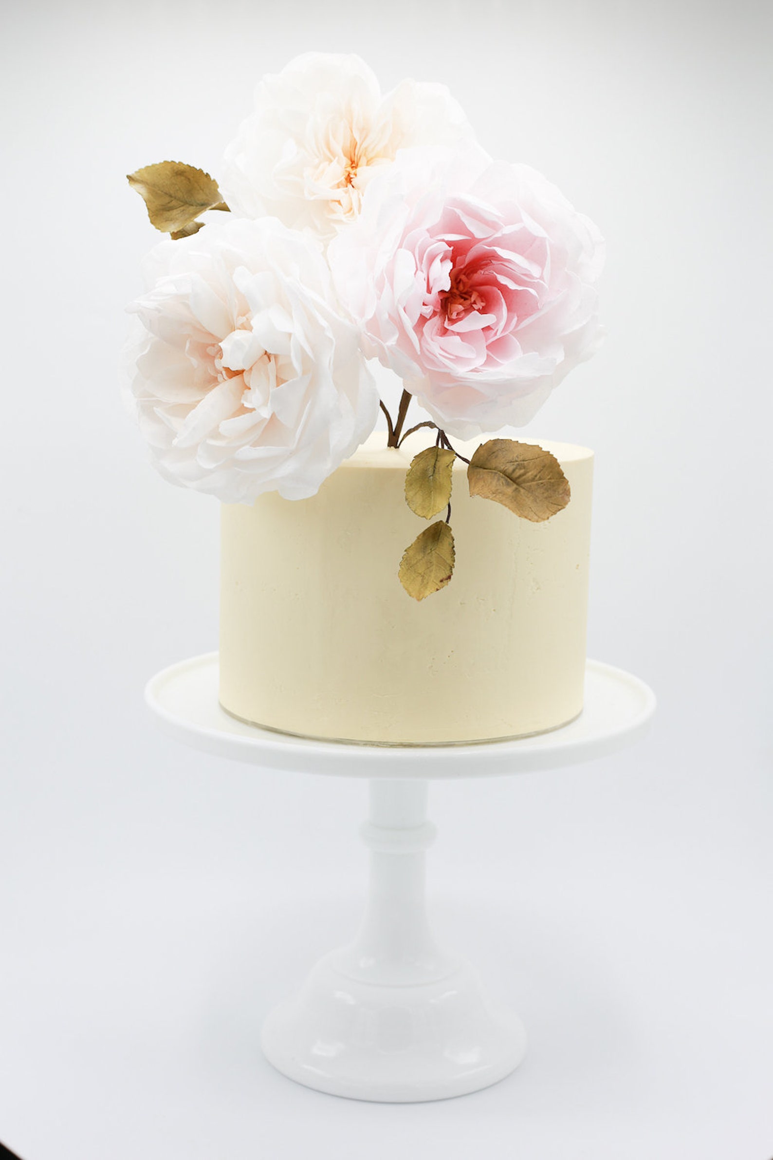 DAVID AUSTIN Rosewafer Paper Flower Torten Deko Cake | Etsy