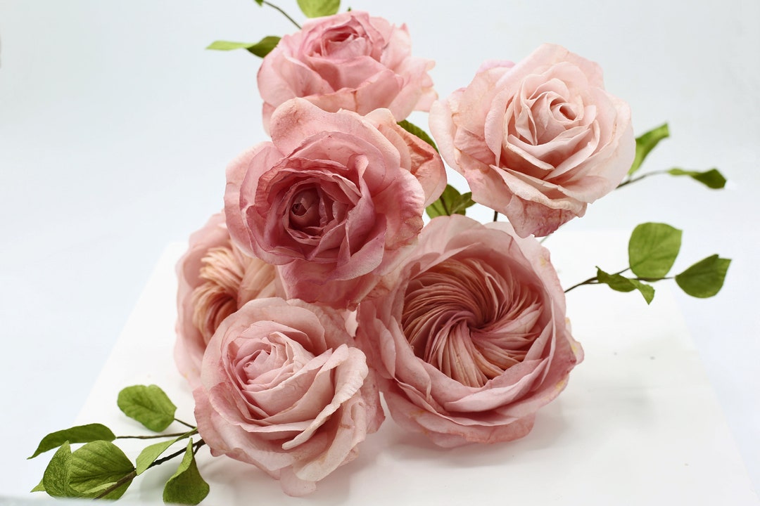 CAKE TOPPER, ROSE Wafer Paper , Edible Flowers, Wedding Cake Decor ...