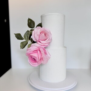 CAKE TOPPER, ROSE Wafer Paper , Edible Flowers, Wedding Cake Decor ...