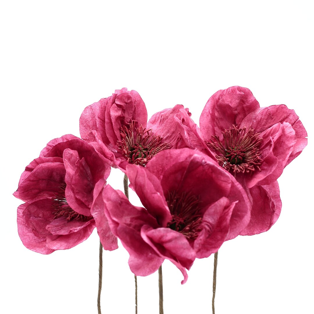 POPPY WAFER PAPER Flower Cake Topper Wafer Paper Flower for - Etsy