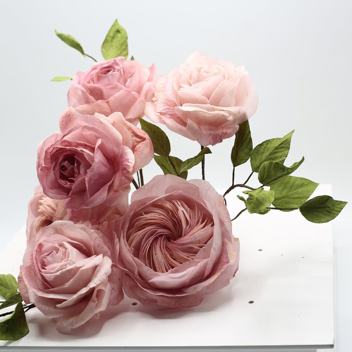 DAVID AUSTIN Rosewafer Paper Flower Torten Deko Cake - Etsy