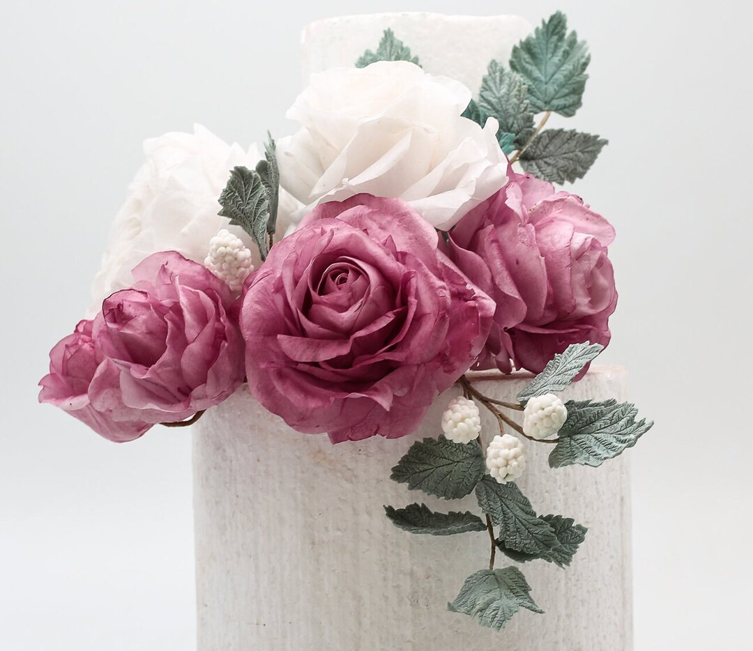 WAFER PAPER FLOWER Cake Topper, Custom Floral Wedding Cake Decor ...