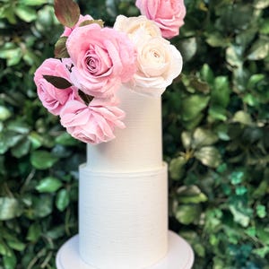 CAKE TOPPER, ROSE Wafer Paper , Edible Flowers, Wedding Cake Decor ...