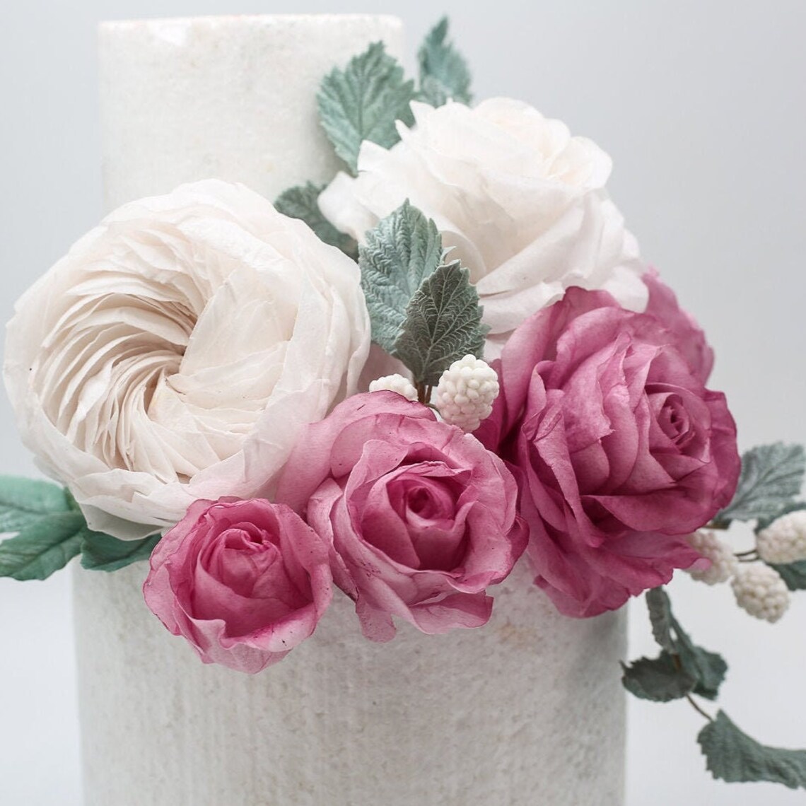 WAFER PAPER FLOWER Cake Topper Custom Floral Wedding Cake | Etsy