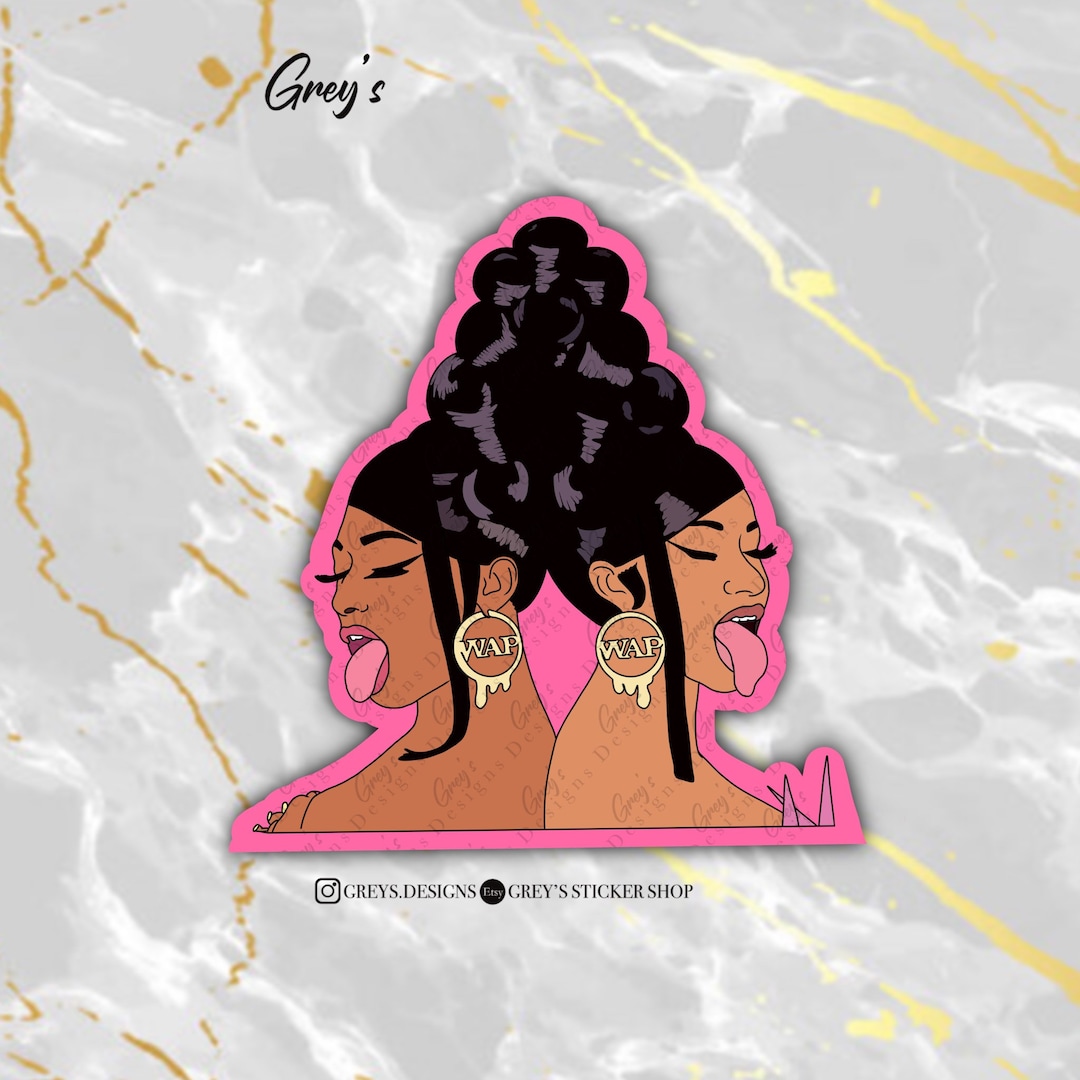 Meg Thee Stallion & Cardi B Sticker Wap Sticker - Etsy