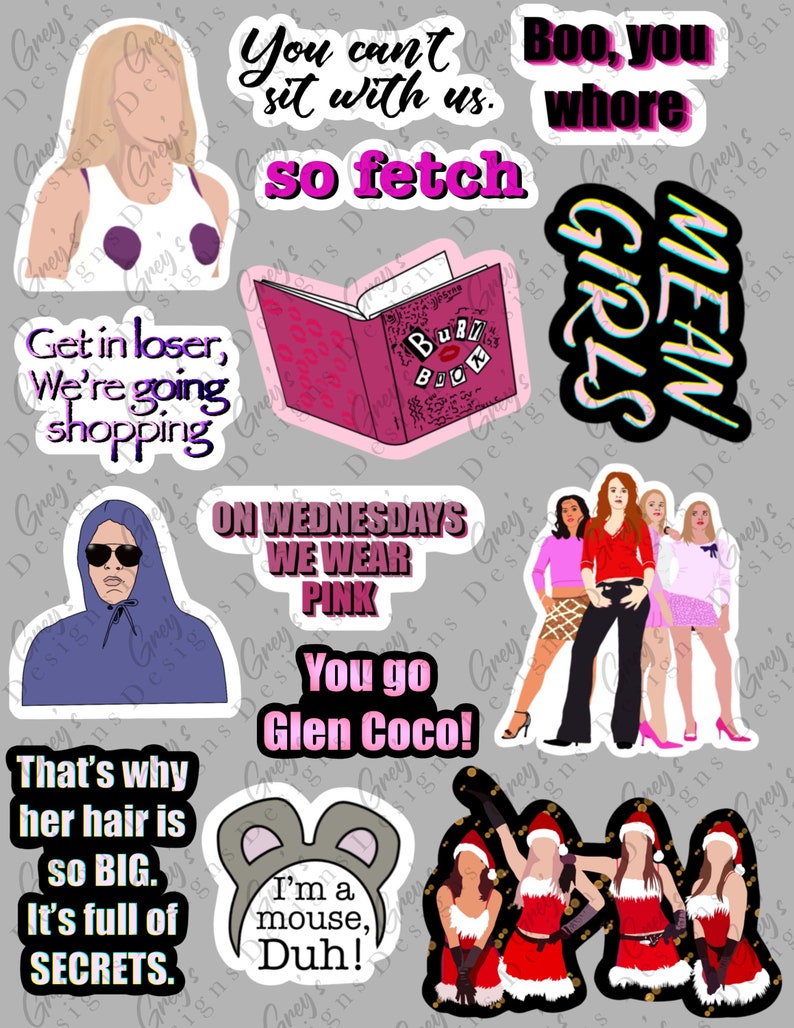 Mean Girls Sticker Pack Etsy