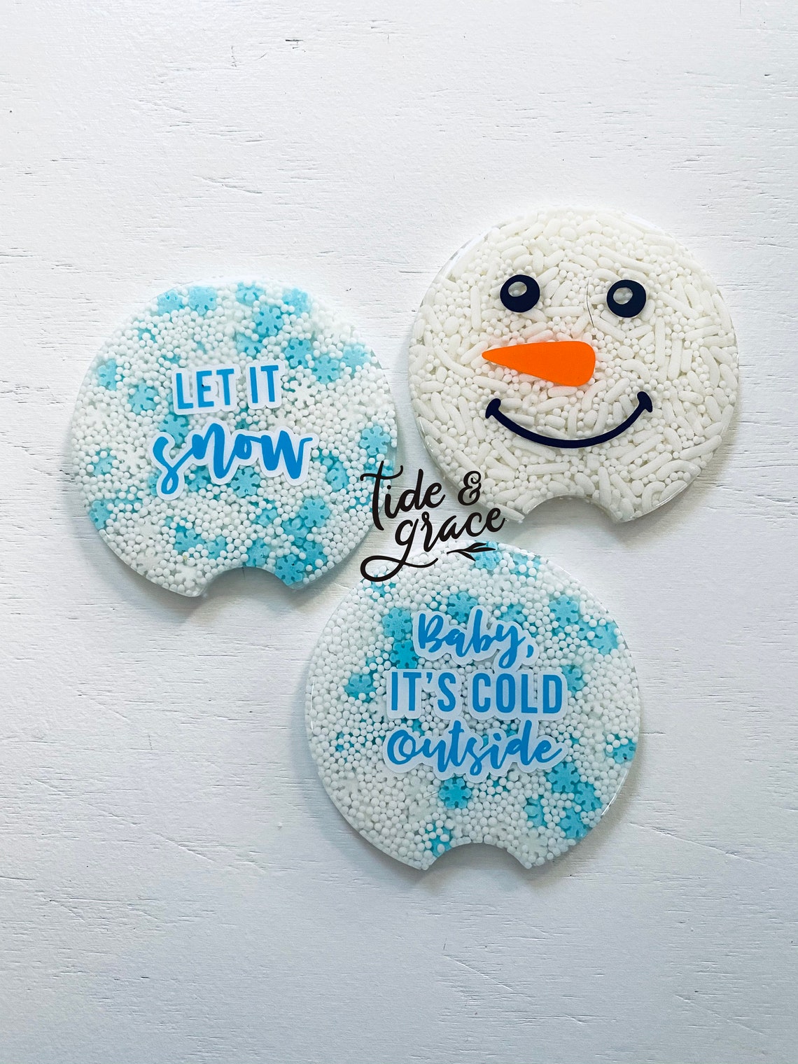 Christmas Car Coasters Set of 2 - Etsy