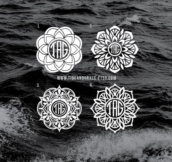 Mandala Monogram Decal | Etsy