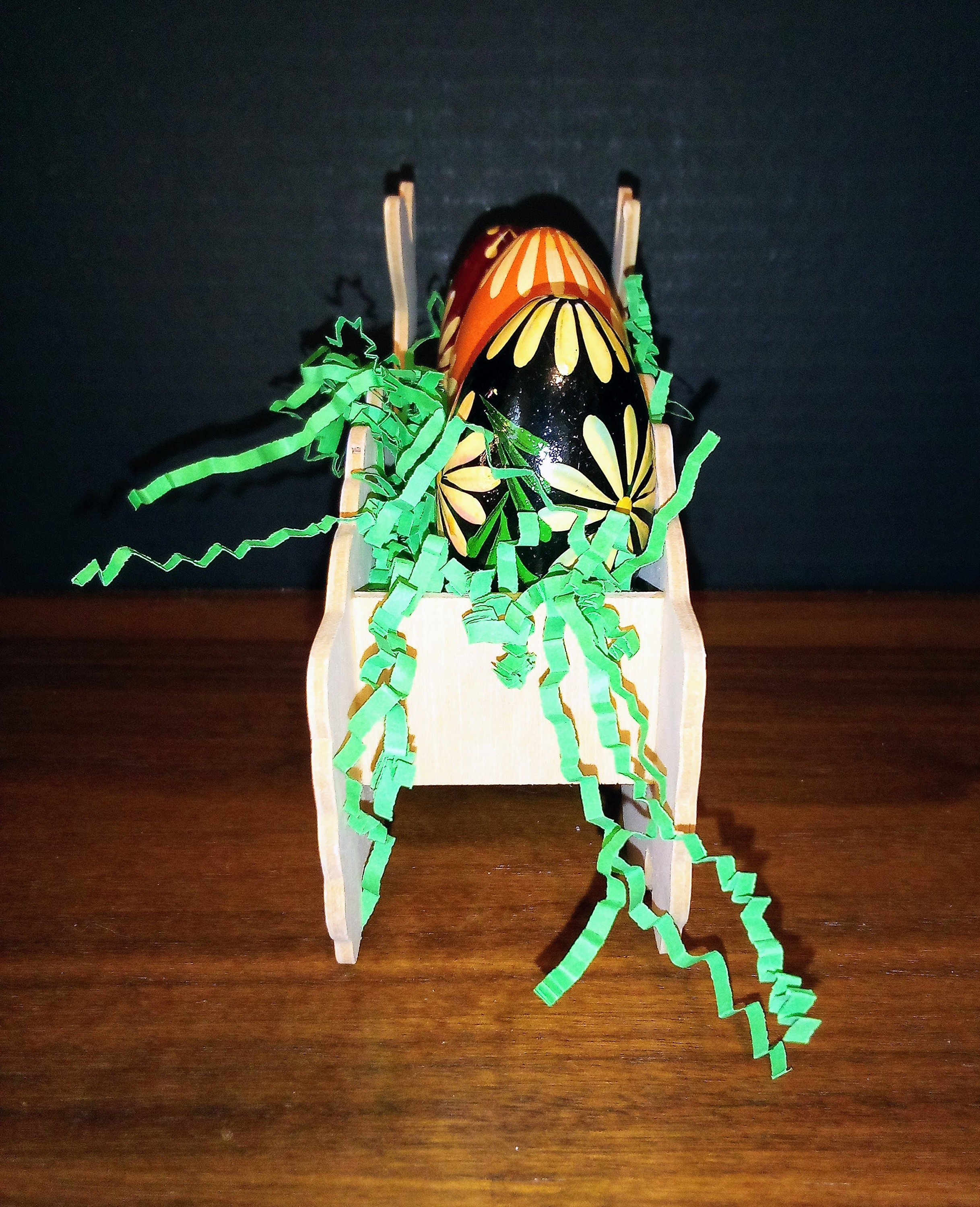 Wood Easter Bunny Rabbit Pulling Cart for Eggs Candy Gift Container ...