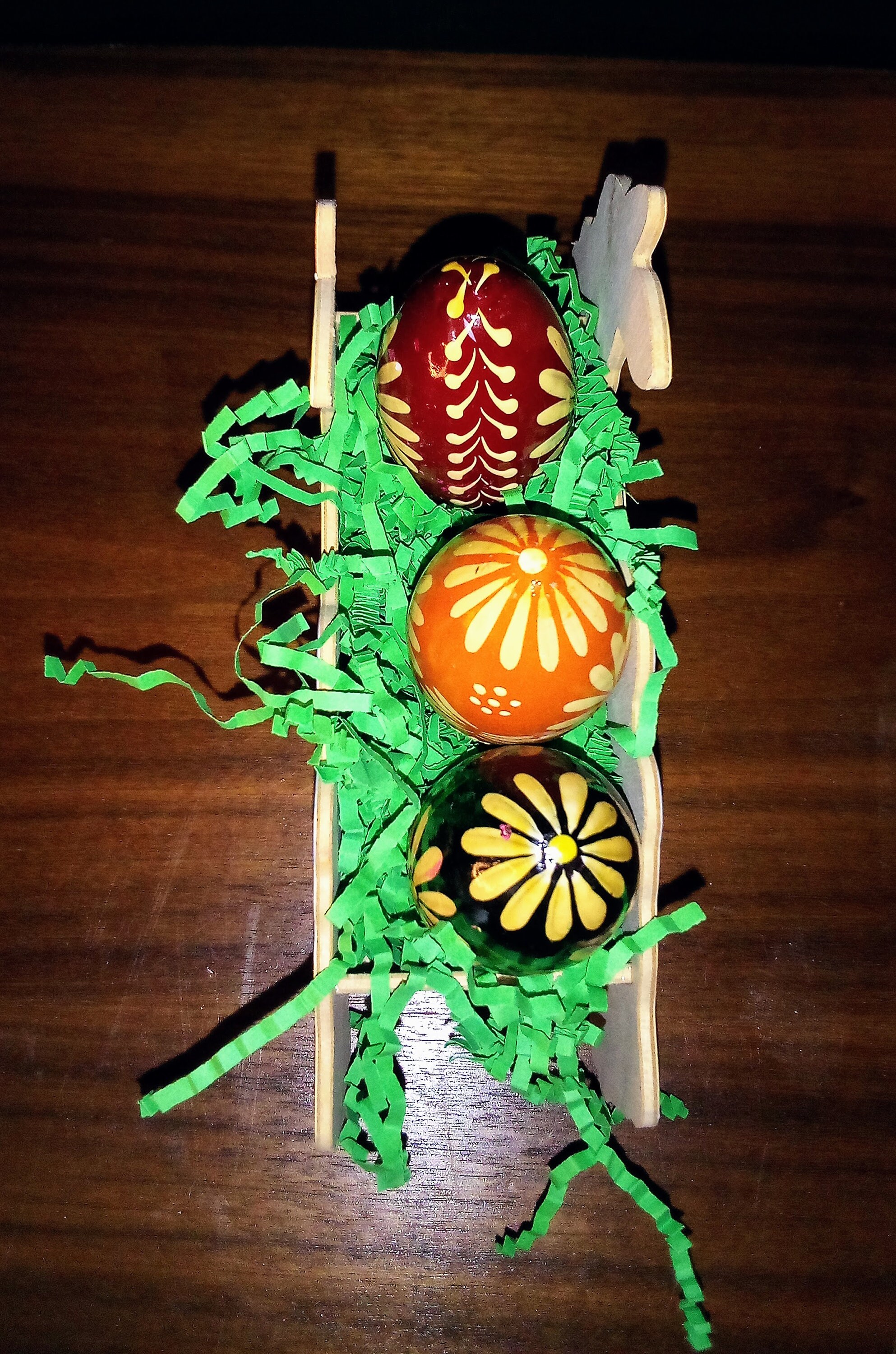 Wood Easter Bunny Rabbit Pulling Cart for Eggs Candy Gift Container ...