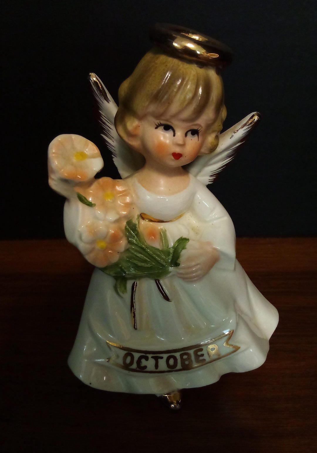 Vintage Enesco October Birthday Angel GREAT CONDITION - Etsy