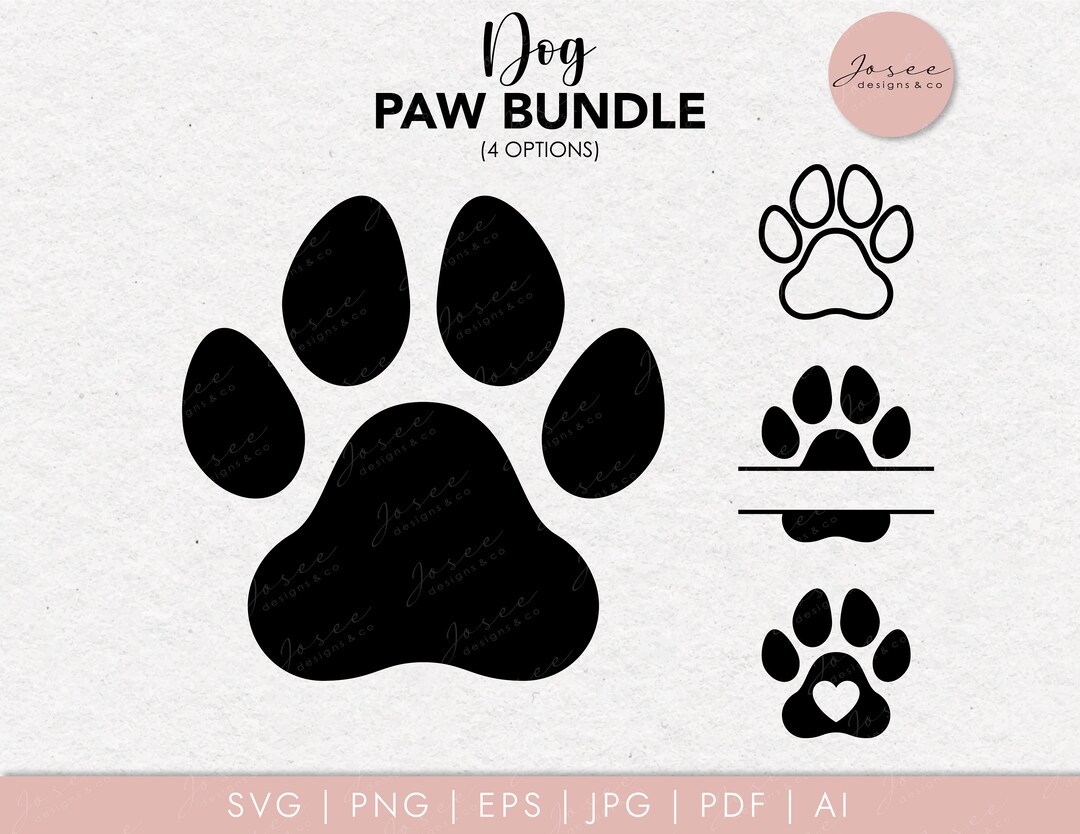 Paw Print SVG, Paw Print Png, Dog Paw Svg, Dog Paw Heart, Paw Print ...