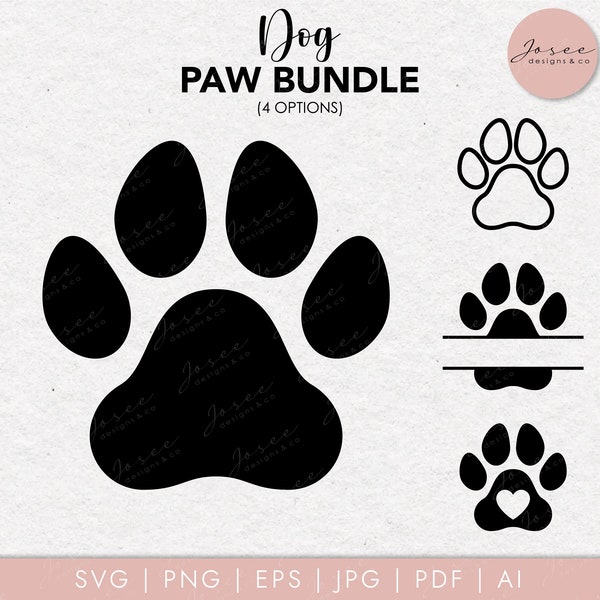 Dog Paw Svg - Etsy