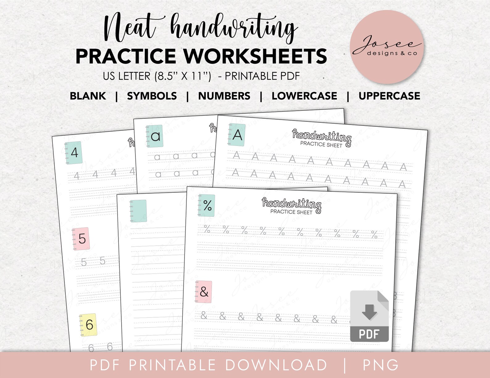 Neat Handwriting Practice Sheet PDF Printable Uppercase and - Etsy