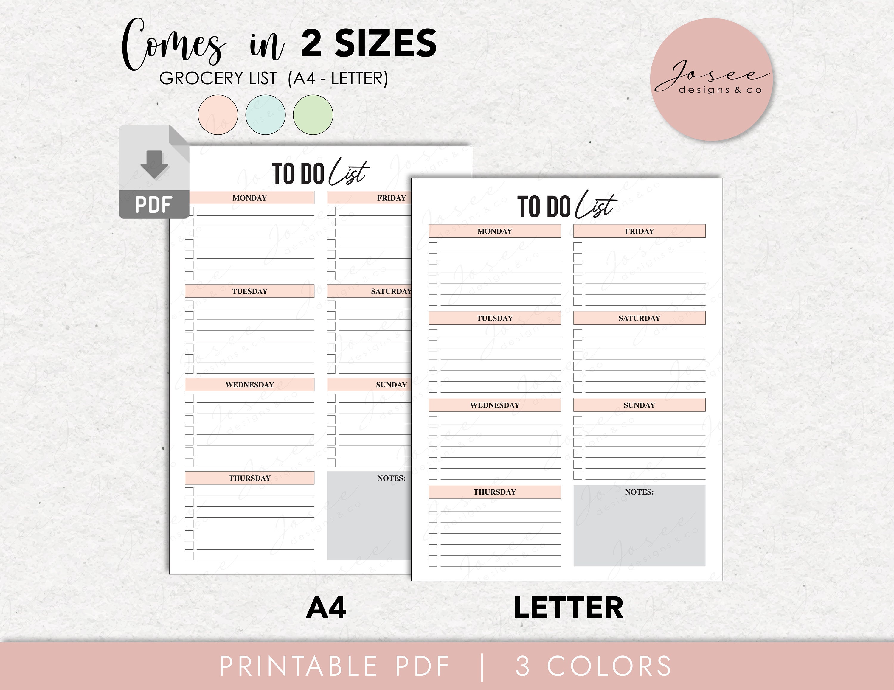 Printable to Do List, PDF Planner Checklist, Daily to Do List, Task ...