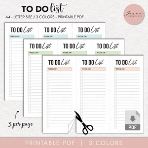 Printable to Do List, PDF Planner Checklist, Daily to Do List, Task ...