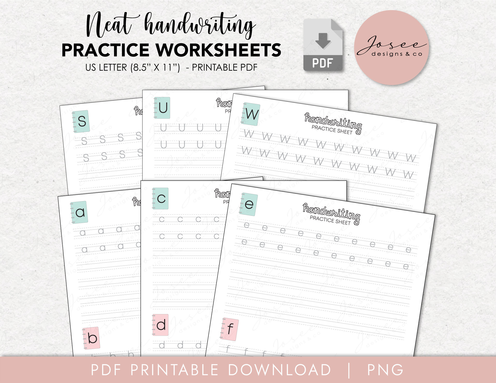 Neat Handwriting Practice Sheet PDF Printable Uppercase and - Etsy