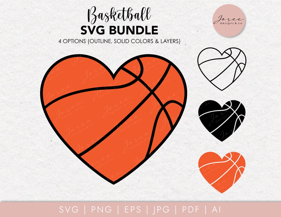 Basketball Heart SVG, Sports Svg Bundle, Basketball Lover, Basketball ...