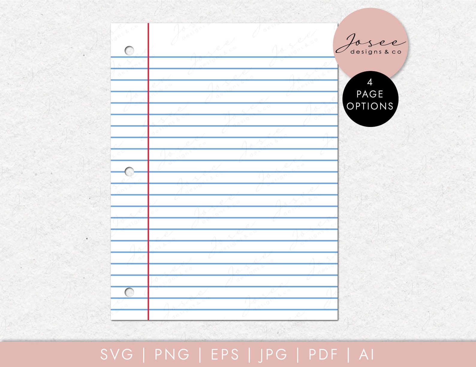 Lined Notebook SVG, PNG, School Paper Svg, Line Paper Svg, Lined Paper ...