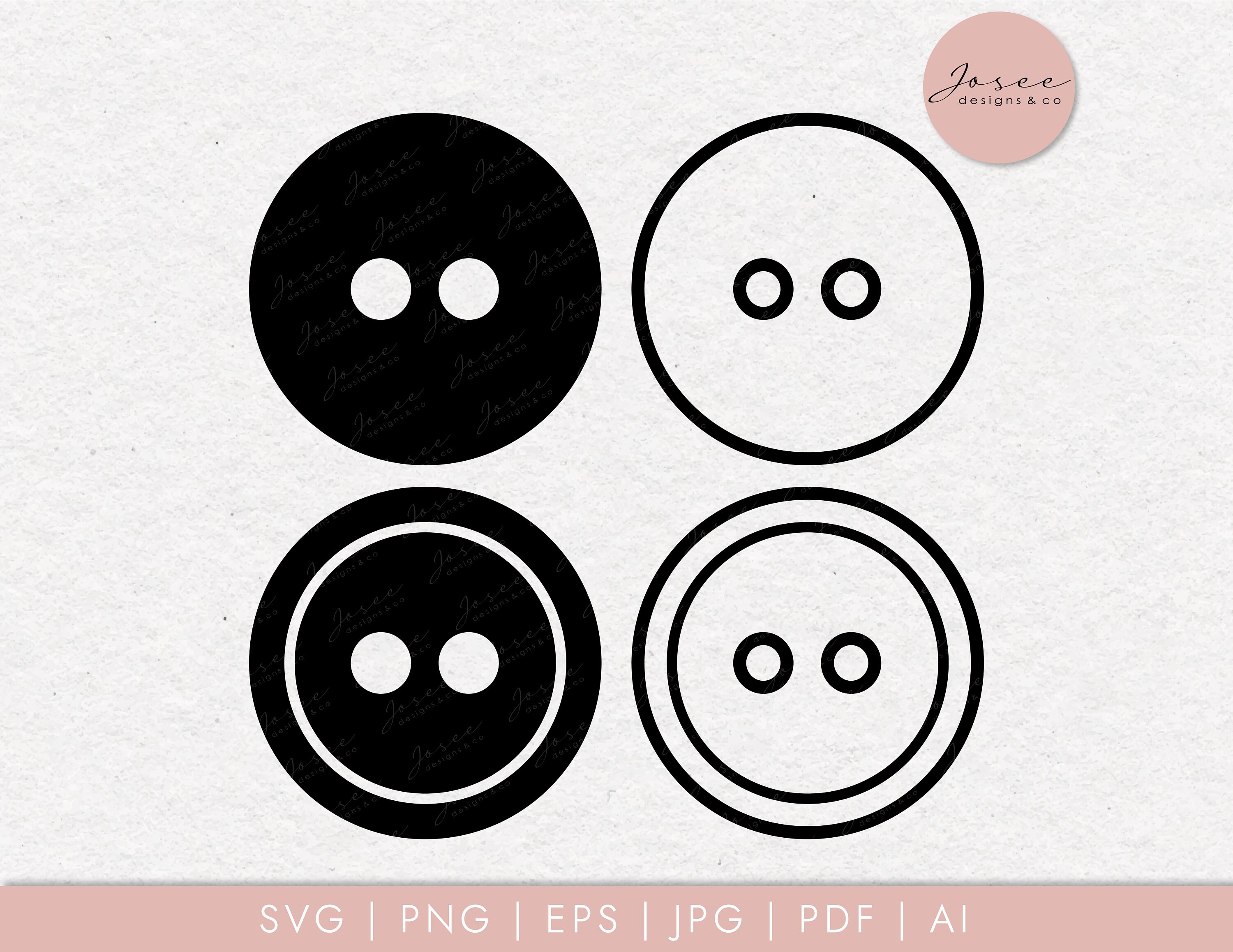 Sewing Button Svg 2 Hole Buttons Seamstress Svg Tailor Svg - Etsy