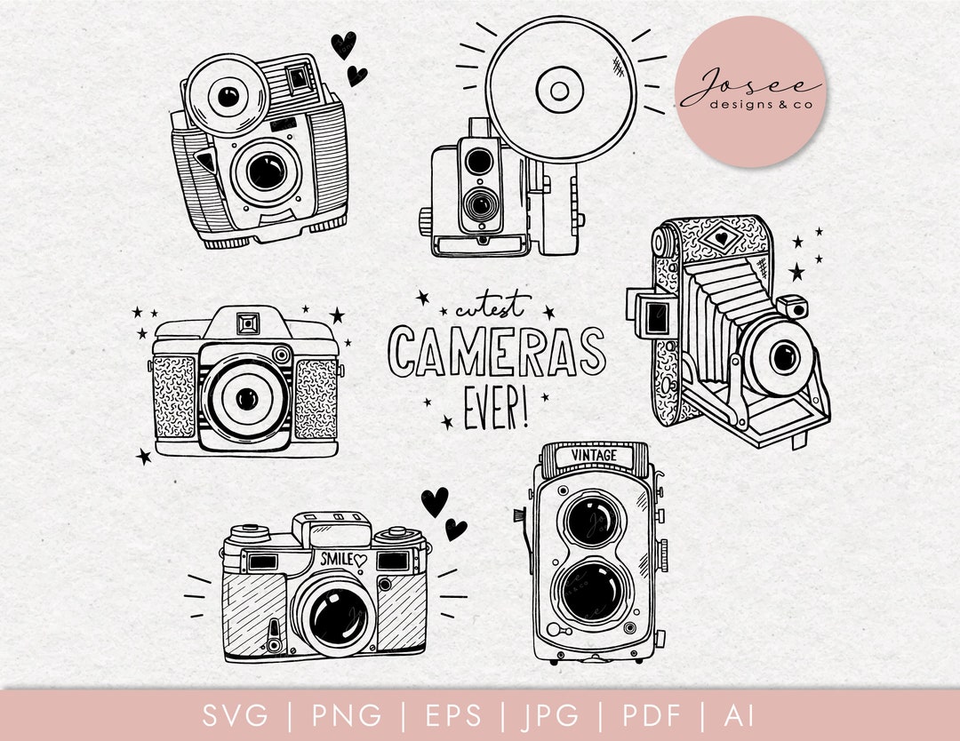 Vintage Camera SVG, Doodle Clipart, Camera PNG, Photography Svg, Hand ...