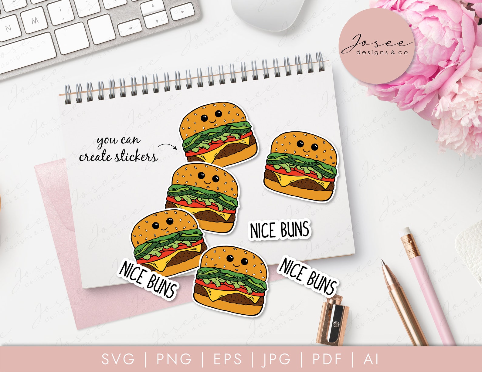Nice Buns SVG Burger SVG Doodle Clipart Hand Drawn Svg - Etsy