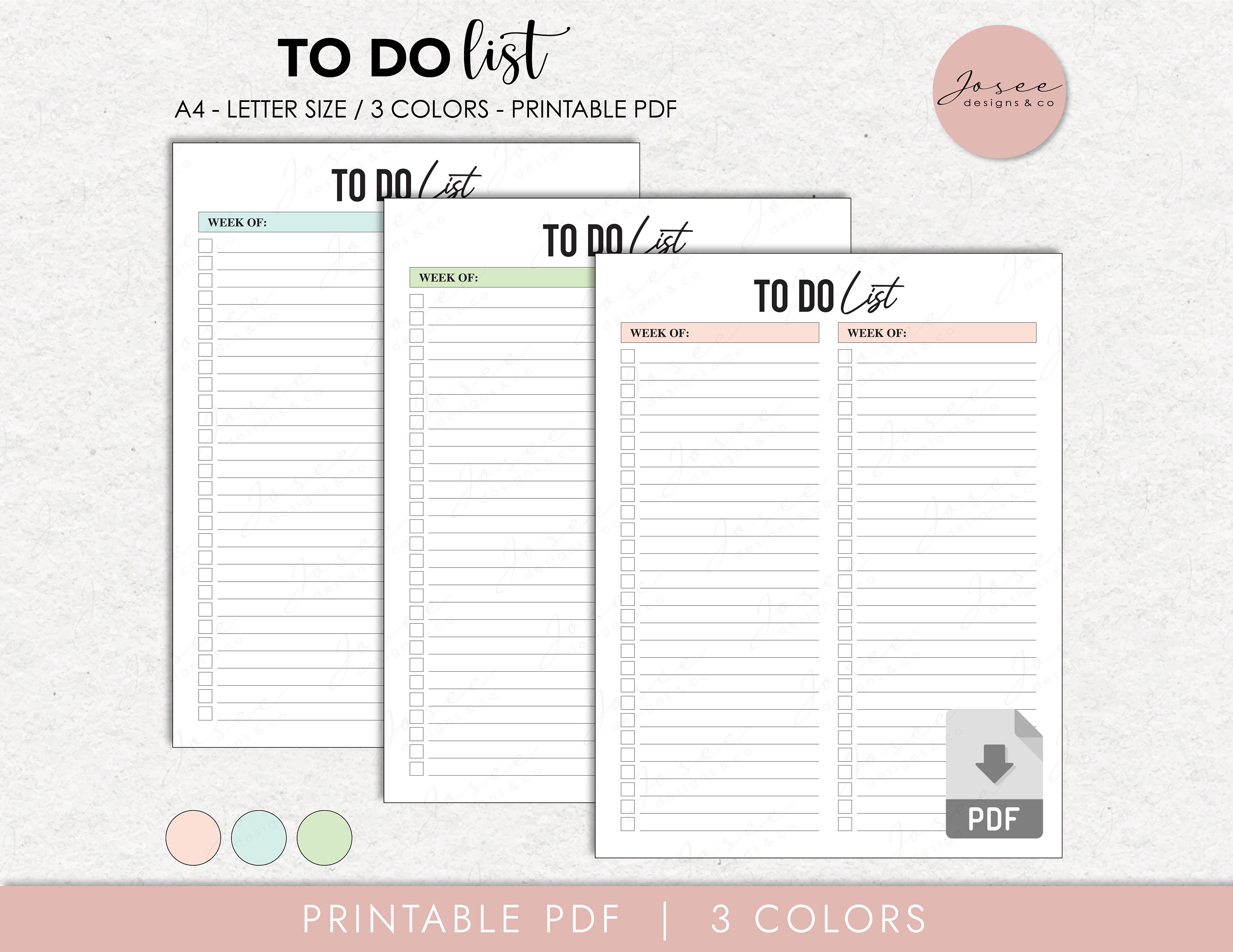 Printable to Do List, PDF Planner Checklist, Daily to Do List, Task ...