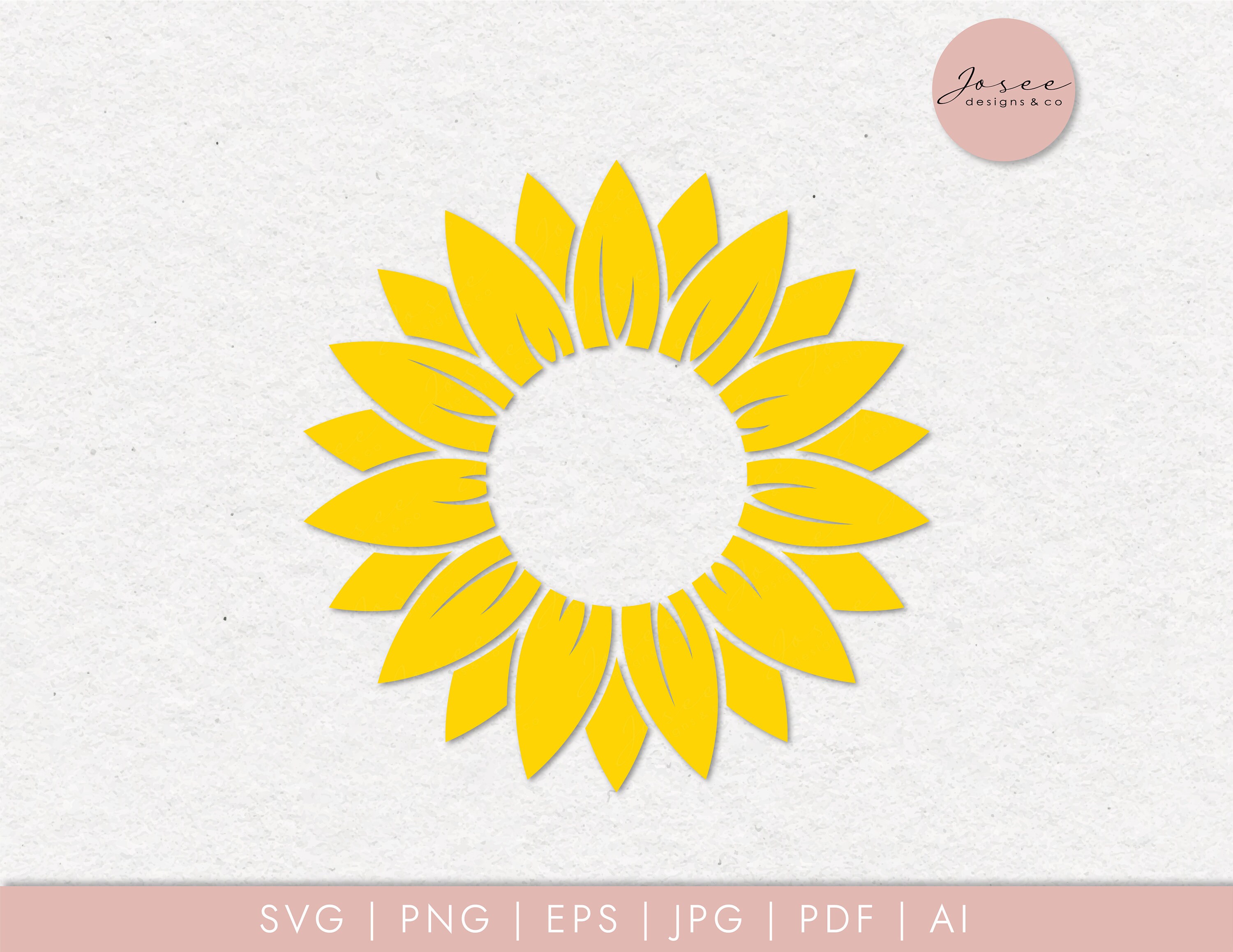 Sunflower Svg, Sunflower Monogram Svg, Spring Svg, Flower SVG, Floral ...