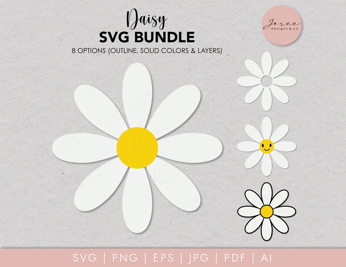 Daisy Svg Daisy Monogram Svg Spring Svg Flower SVG Floral - Etsy