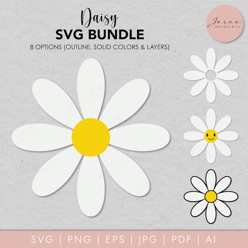 White Daisy Svg - Etsy
