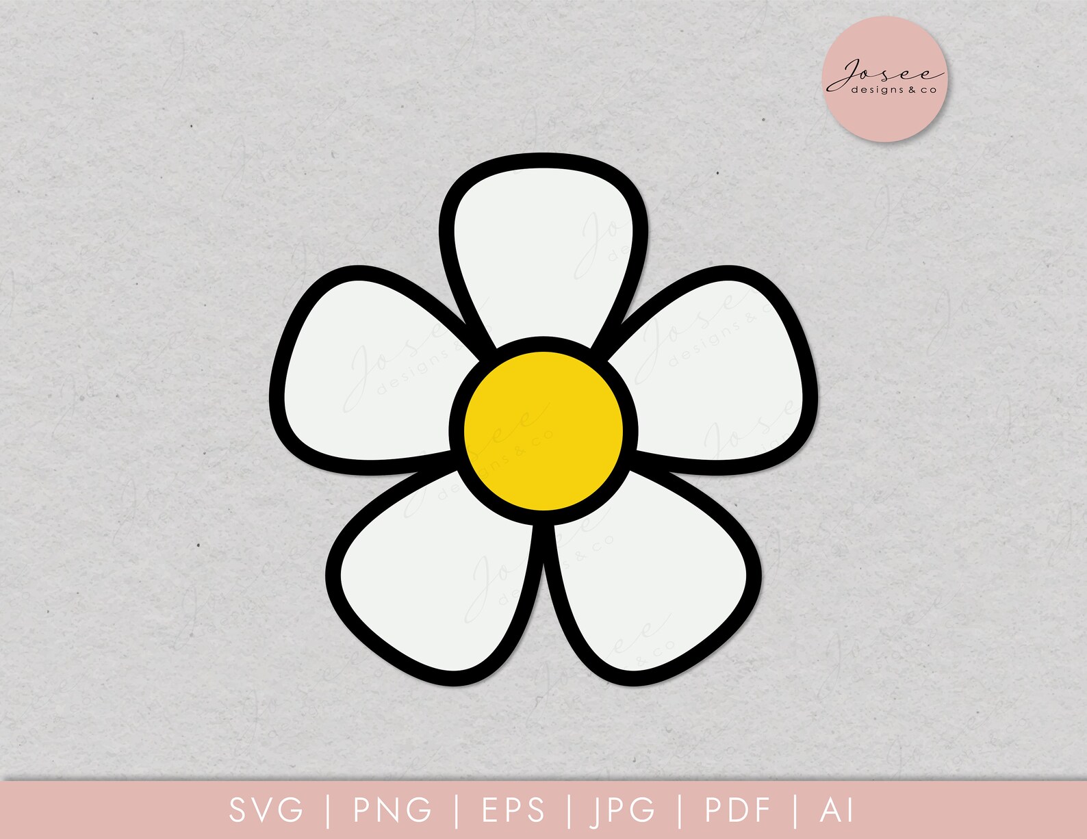 Retro Daisy Svg Daisy Monogram Svg Spring Svg Hippie Flower - Etsy