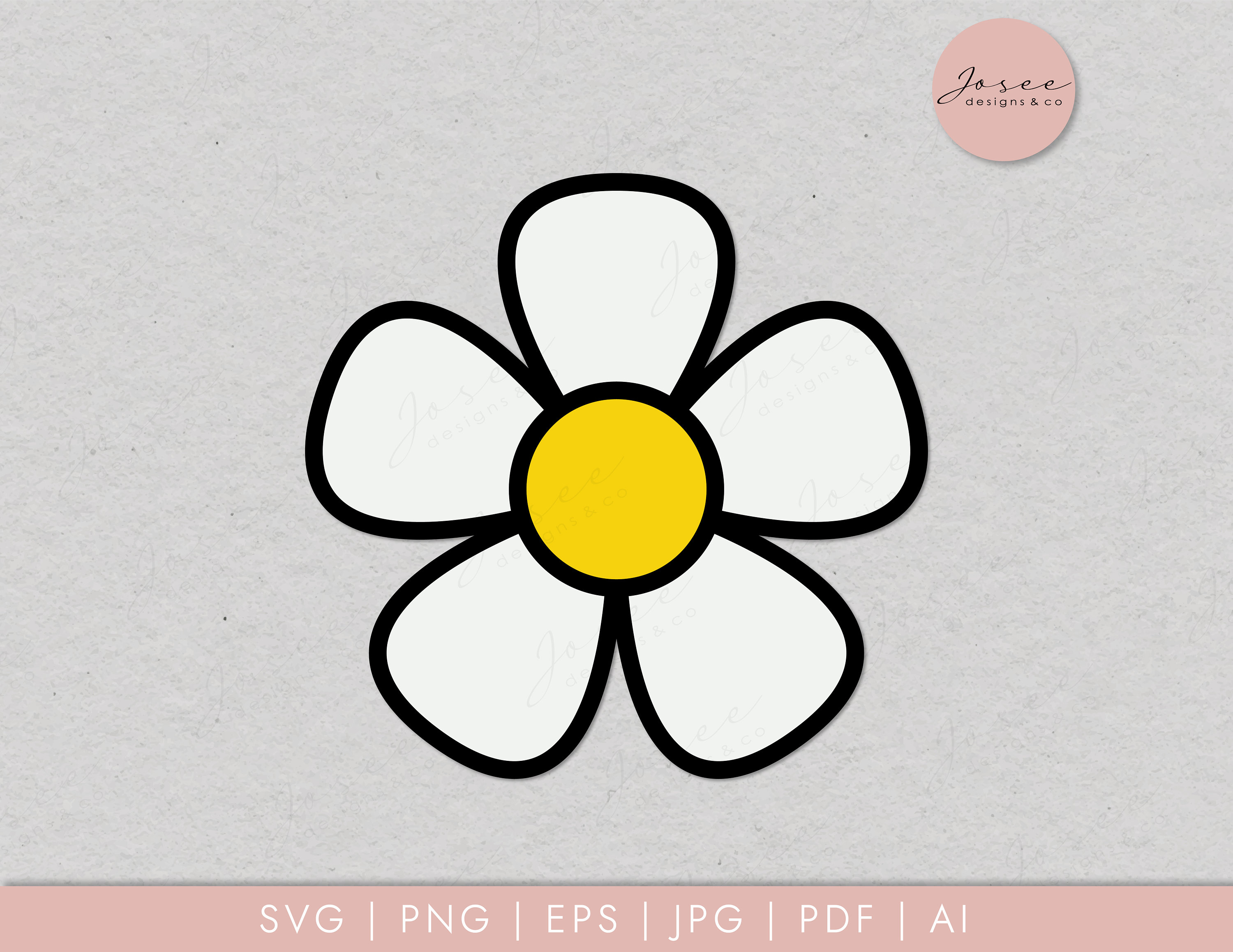Retro Daisy Svg Daisy Monogram Svg Spring Svg Hippie Flower - Etsy