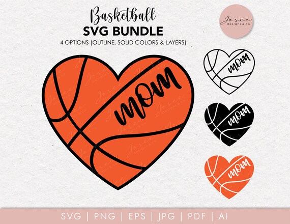 Basketball Heart Mom SVG Sports Svg Bundle Basketball Mom | Etsy
