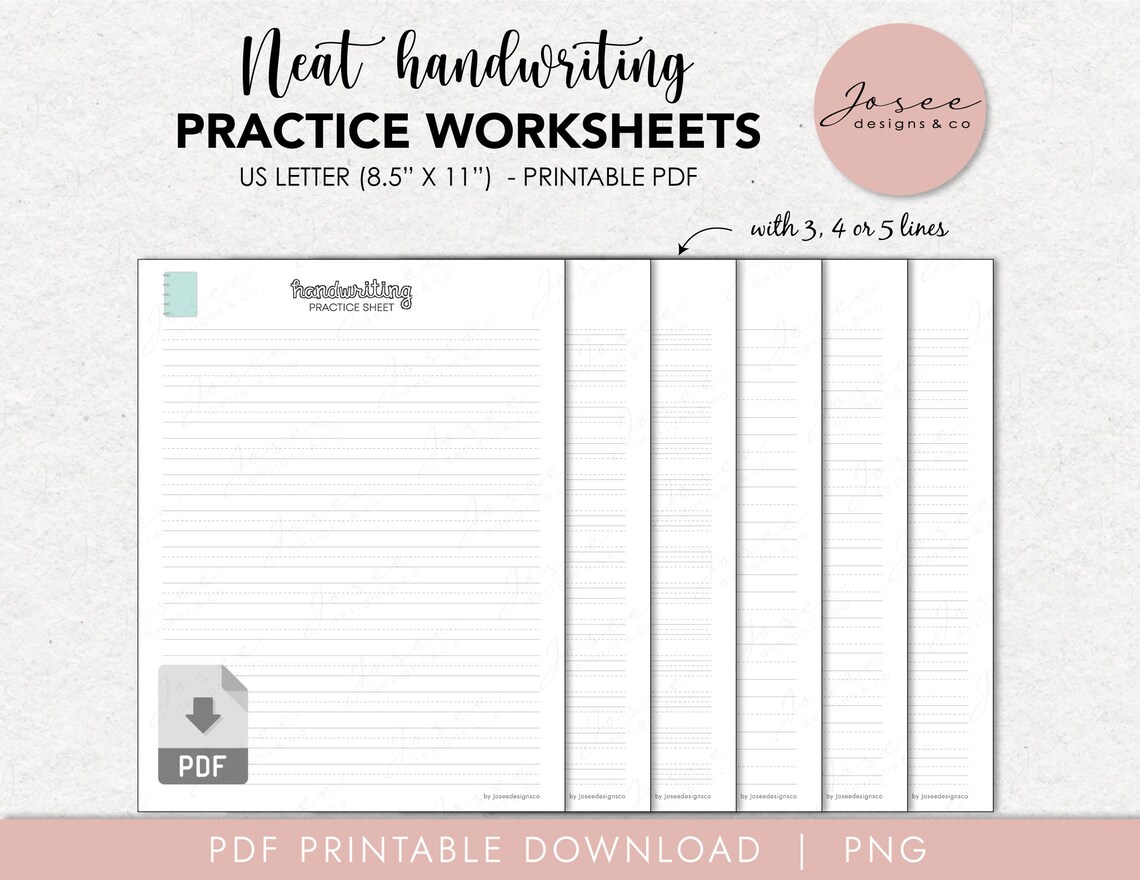 Neat Handwriting Practice Sheet PDF Printable Uppercase and - Etsy