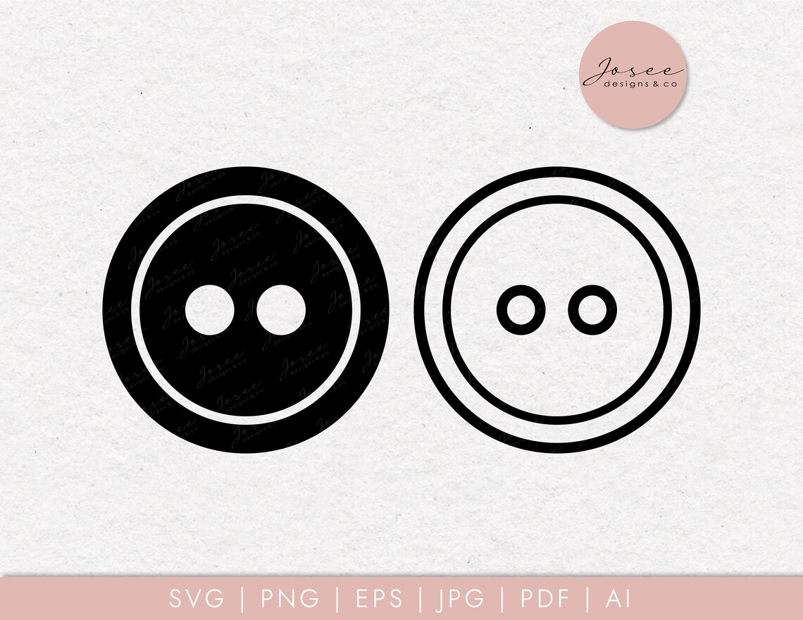 Sewing Button Svg 2 Hole Buttons Seamstress Svg Tailor Svg - Etsy