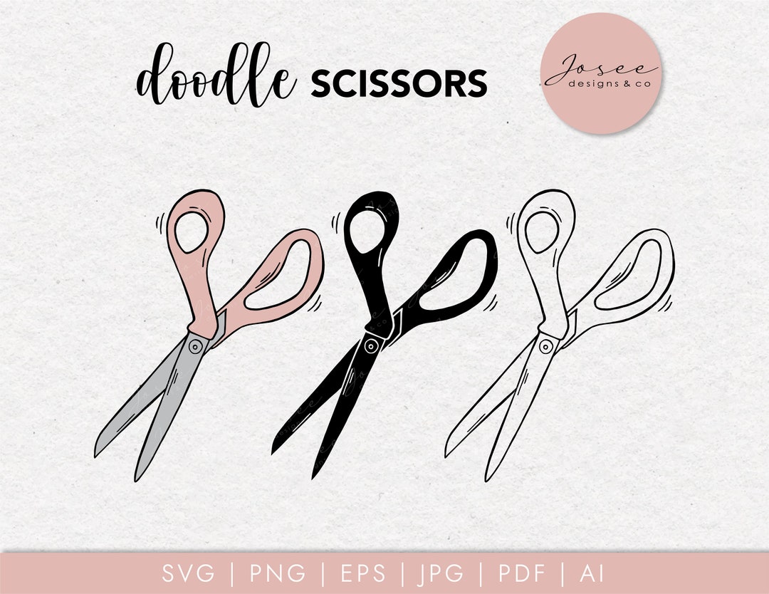 Scissors Svg, Png, Doodle Clipart, Hand Drawn Svg, Scissors Clipart ...