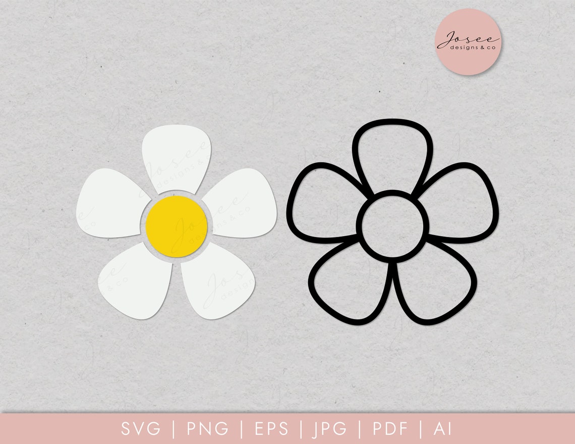 Retro Daisy Svg, Daisy Monogram Svg, Spring Svg, Hippie Flower SVG ...
