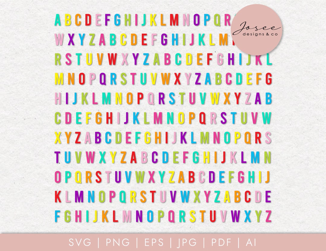 Rainbow Alphabet Confetti, Party Confetti Svg, Birthday Svg, Confetti ...