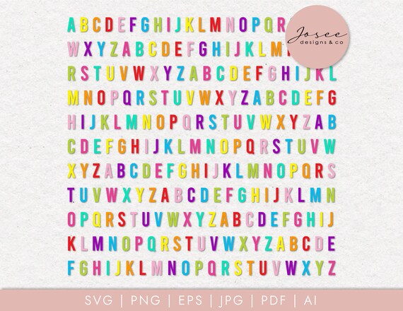 Rainbow Alphabet Confetti Party Confetti Svg Birthday Svg - Etsy