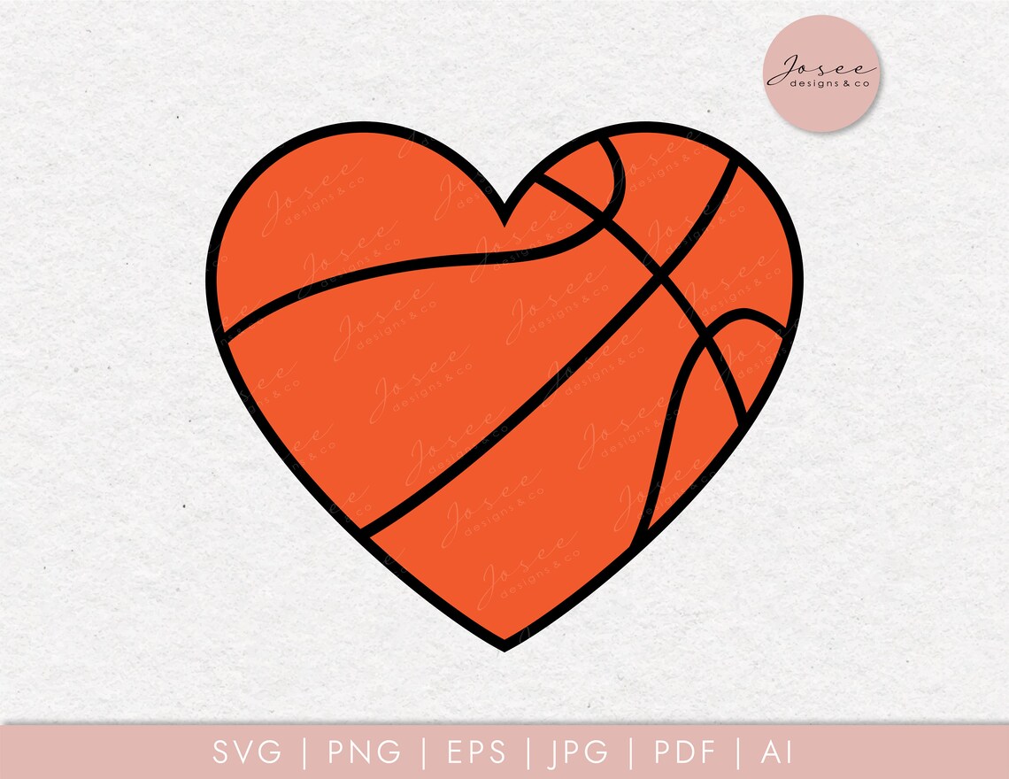 Basketball Heart SVG, Sports Svg Bundle, Basketball Lover, Basketball ...