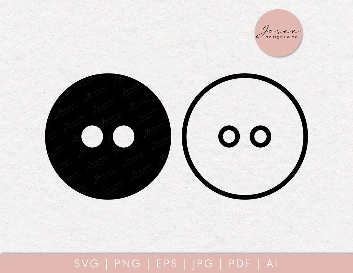 Sewing Button Svg 2 Hole Buttons Seamstress Svg Tailor Svg - Etsy