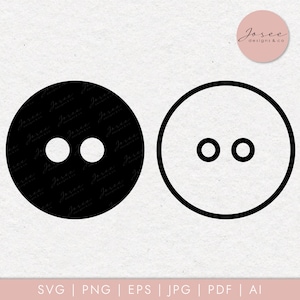 Sewing Button Svg, 2 Hole Buttons, Seamstress Svg, Tailor Svg, Button ...