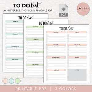 Printable to Do List, PDF Planner Checklist, Daily to Do List, Task ...