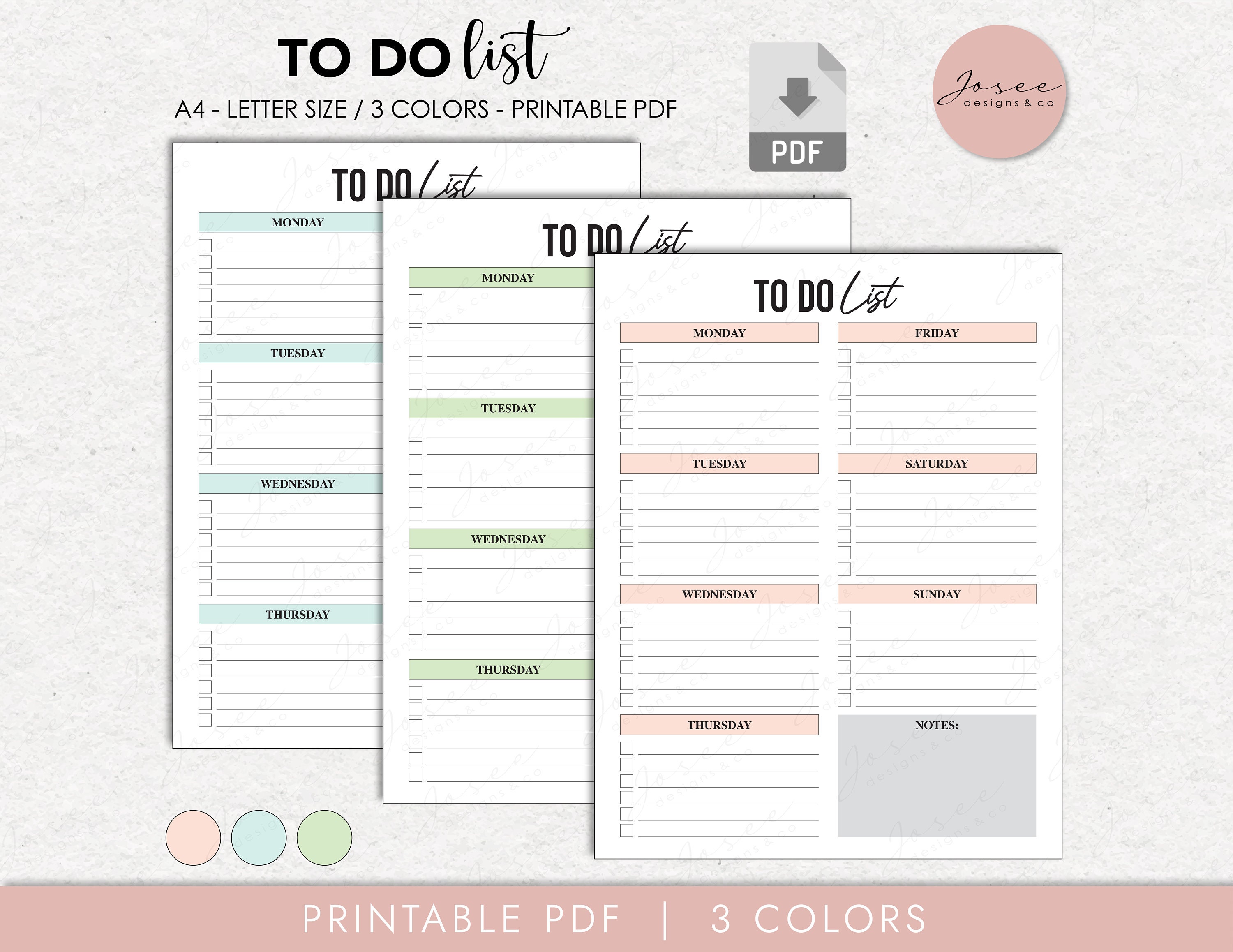 Printable to Do List, PDF Planner Checklist, Daily to Do List, Task ...