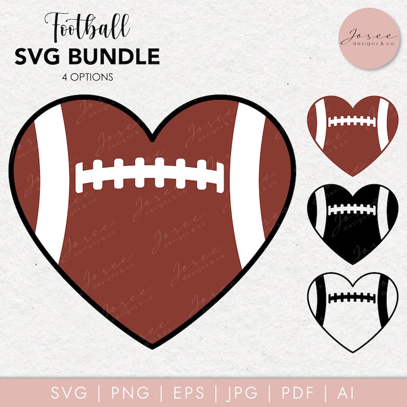 Football Heart Svg - Etsy