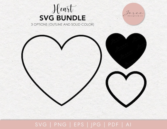Heart Svg Bundle Heart Outline Svg Heart Svg Heart Outline | Etsy Canada