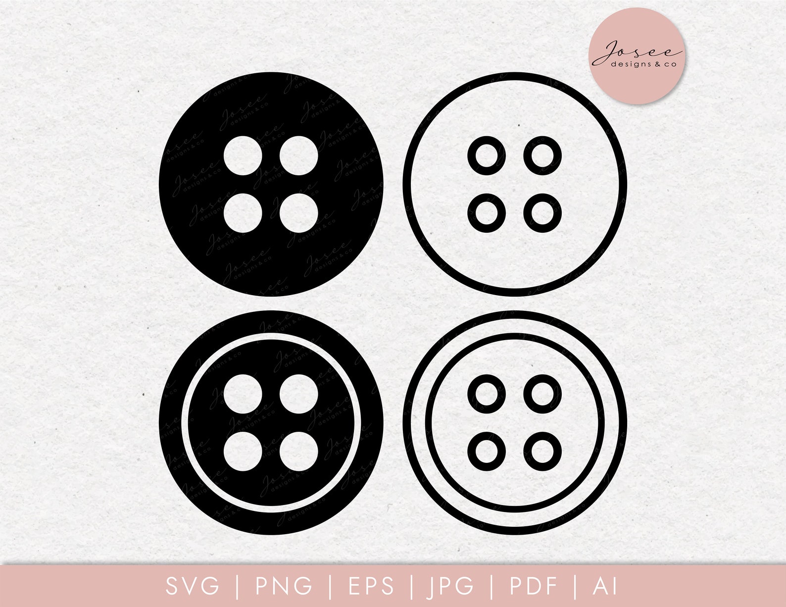 Sewing Button Svg, 4 Hole Buttons, Seamstress Svg, Tailor Svg, Button ...